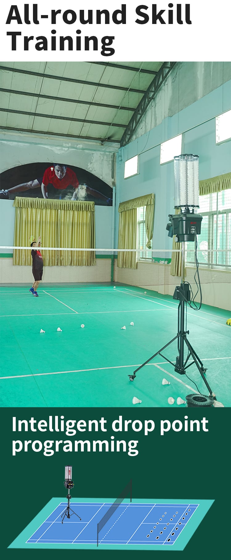 B2300A Badminton Training Machine - SIBOASI